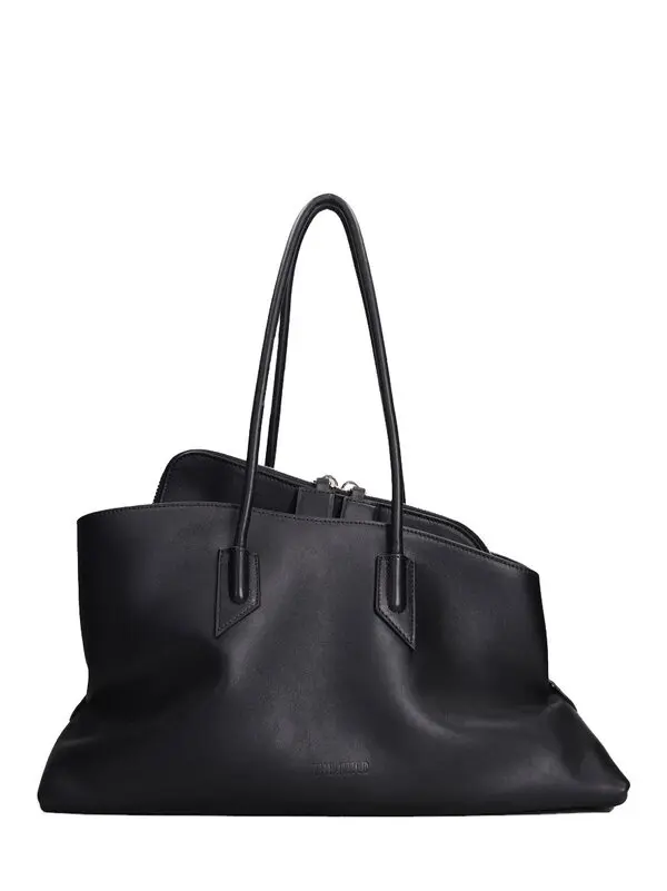 Attico La Passeggiata Leather Shoulder Bag - Black