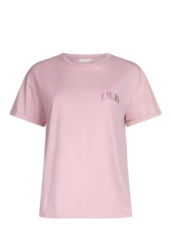 Liu Jo Logo Embellished T-shirt - Pink