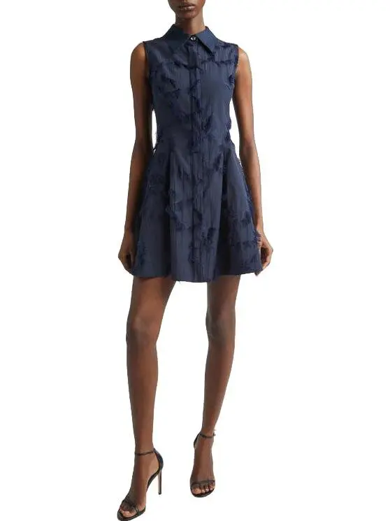 JASON WU Sleeveless Fil Coupé Minidress - Ultra Navy