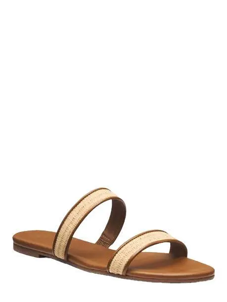 REFORMATION Lenora Flat Slide Sandal - Natural Raffia
