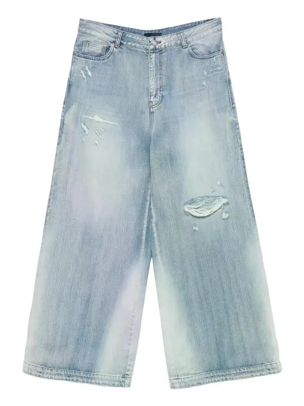 JUUN.J Distressed Wide-leg Jeans - Blue