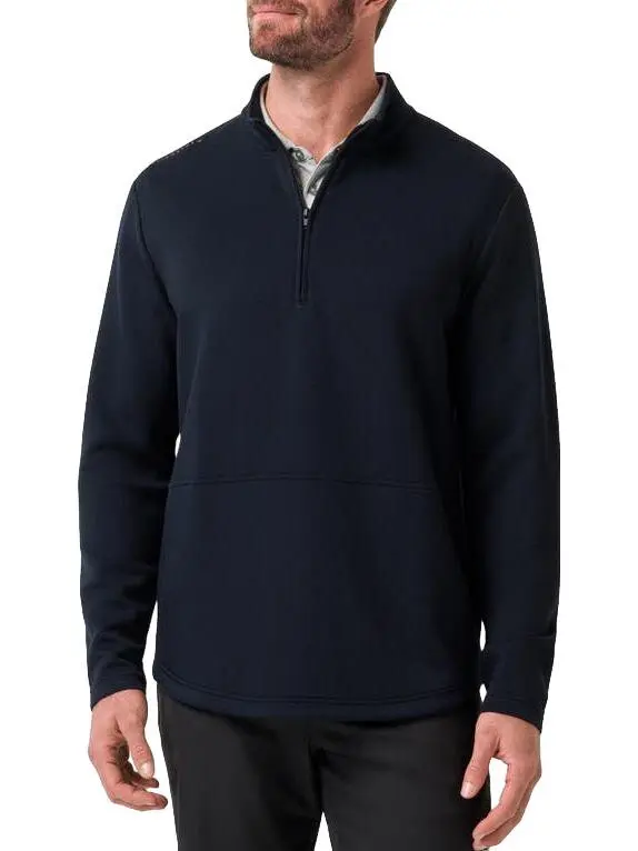 Travis Mathew Fibercloud Quarter Zip Sweatshirt - Black