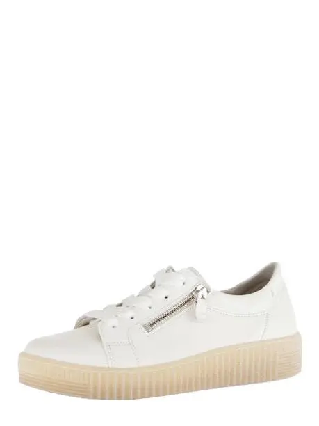 Gabor Zip Platform Sneaker - Latte