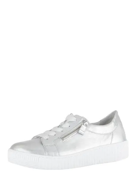 Gabor Zip Platform Sneaker - Silver