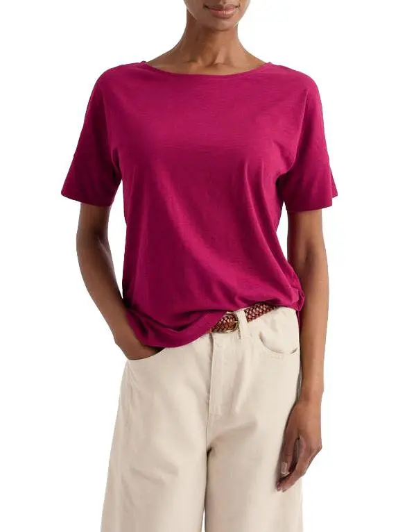 SEASALT CORNWALL Bryher View Organic Cotton T-shirt - Dark Freesia