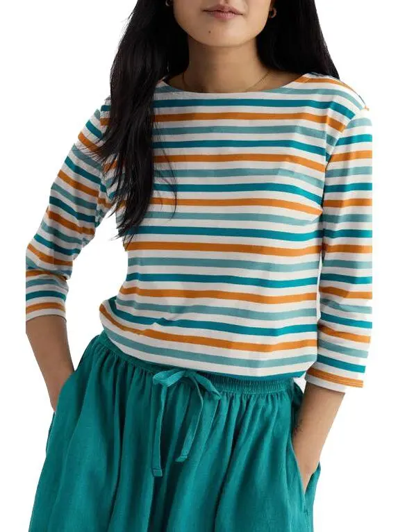 SEASALT CORNWALL Sailor Stripe Organic Cotton Top - Tri Mini Cornish Deep Dive