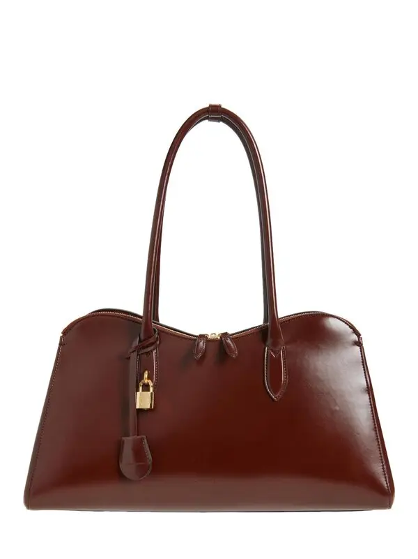 Stella McCartney Ryder Patent Open Tote - Mahogany