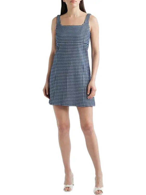 Spanx Ponte Jacquard Square Neck Mini Dress - Ging Min Tw Ptn