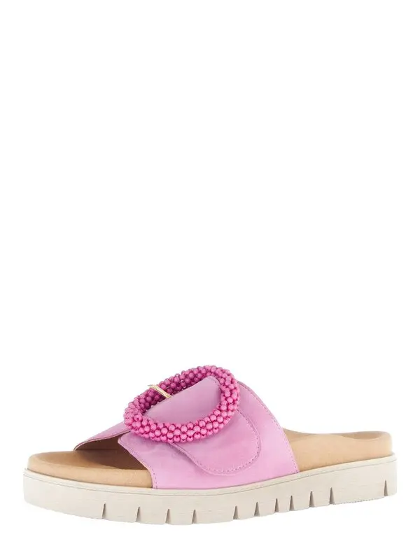 Gabor Beaded Buckle Slide Sandal - Soft Pink