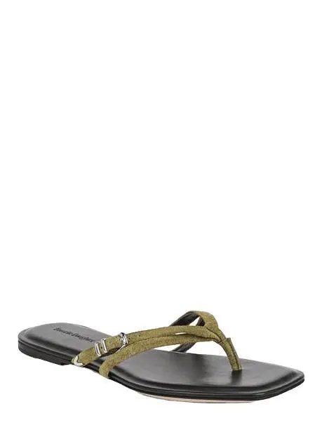 FAVORITE DAUGHTER Cameron Leather Flip Flop - Lemongrass