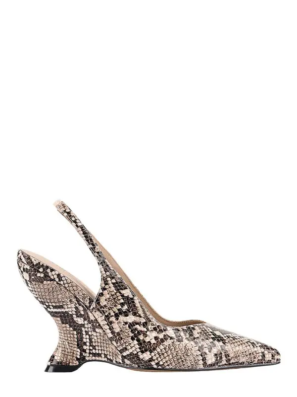 LANA WILKINSON Monique Wedge Slingback Pumps - Beige