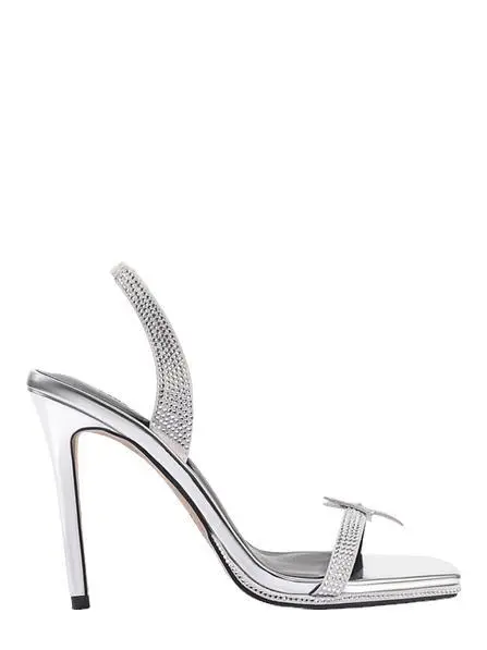 LANA WILKINSON Astrid Embellished Stiletto Sandals - Silver