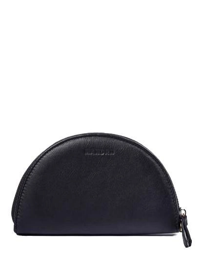 MANDRN Leather Halfmoon Wallet - Black