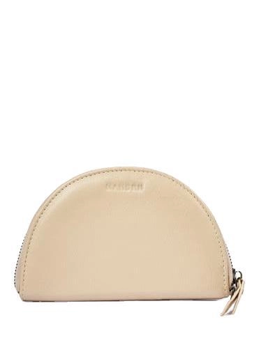 MANDRN Leather Halfmoon Wallet - Bone
