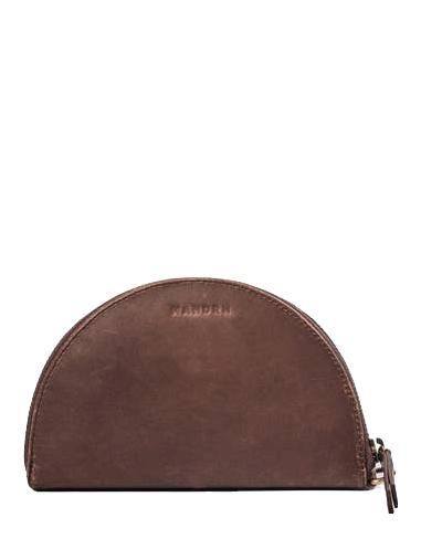 MANDRN Leather Halfmoon Wallet - Saddle (dark)