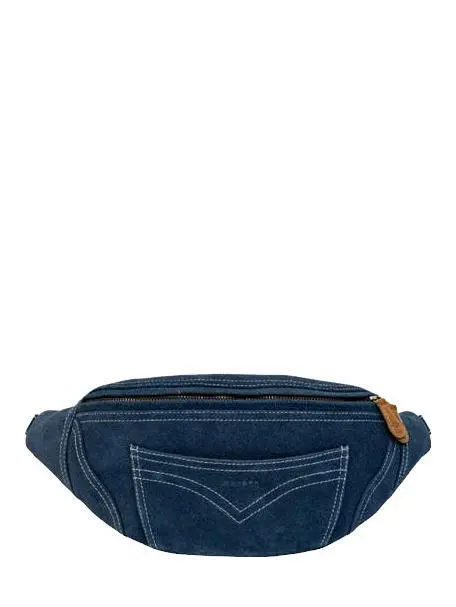 MANDRN Leather Crossbody Bag - Blue
