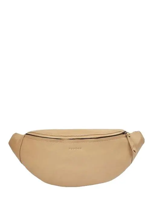MANDRN Leather Crossbody Bag - Sand