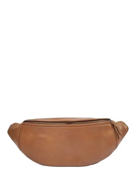 MANDRN Leather Crossbody Bag - Tan