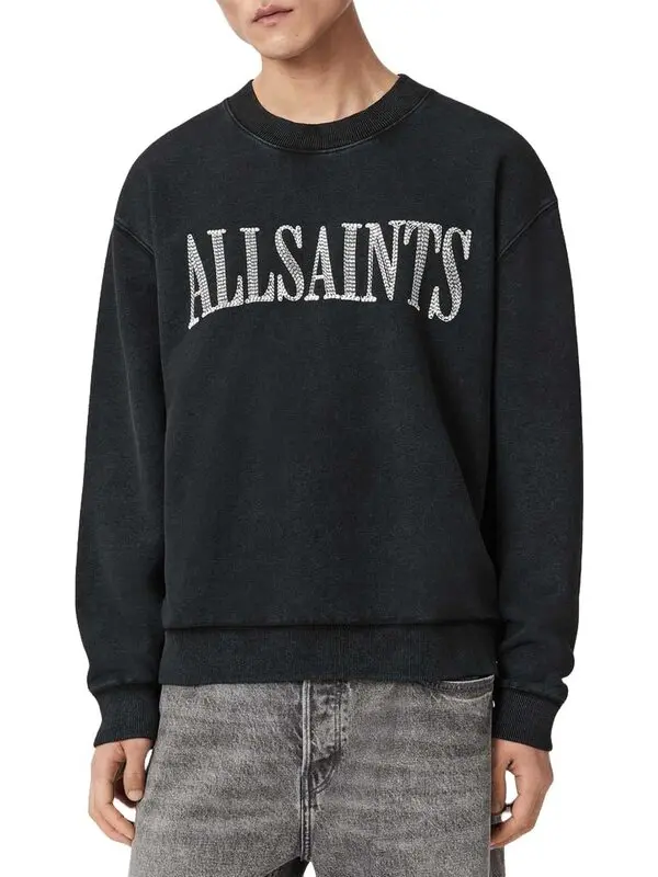 ALLSAINTS Dash Embroidered Sweatshirt - Washed Black