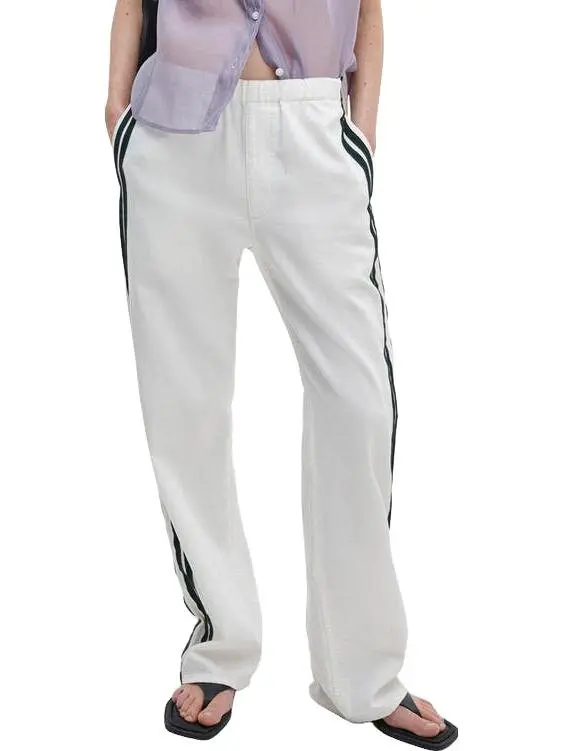Rag & Bone Featherweight Logan Pull-on Wide-leg Track Pants - Whitesport