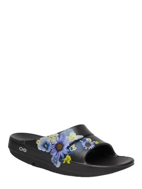 OOFOS Ooahh Limited Edition Slide - Black Blossom