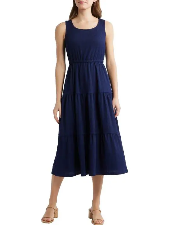 Anne Klein Sleeveless Tiered Midi Dress - Distant Mountain