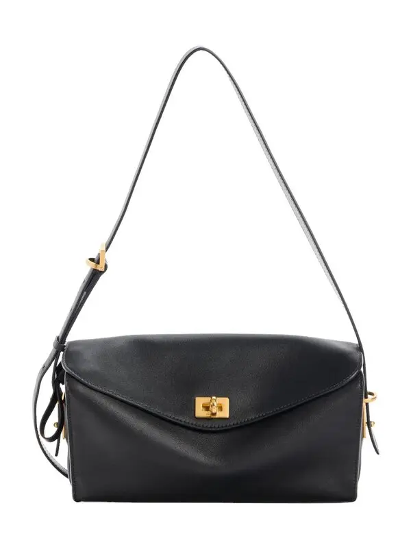 Balenciaga Medium Paris Vii Leather Shoulder Bag - Black/muscade