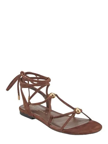 Marc Fisher Ellan Ankle Wrap Sandal - Dark Brown