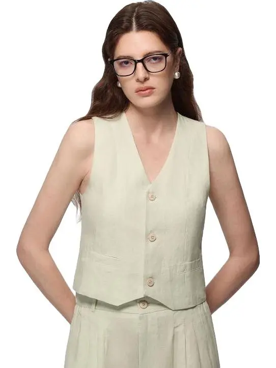 JUANA Hemp Tailored Vest - Light Mint