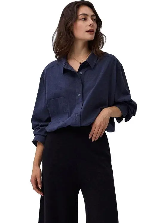 JUANA Lyricist Oversized Shirt - Indigo Blue
