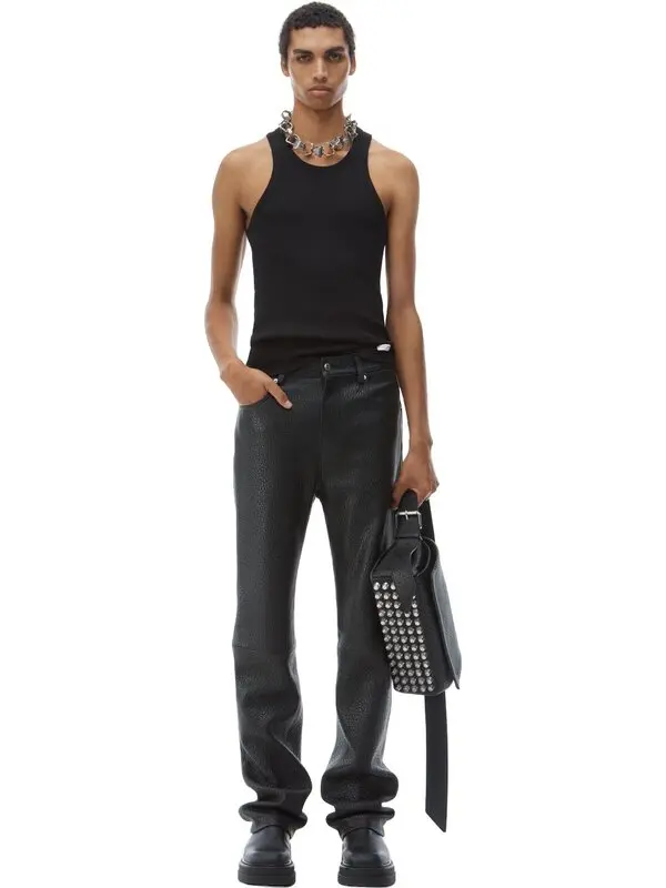Alexander Wang Slim-leg Lambskin Leather Pants - Black