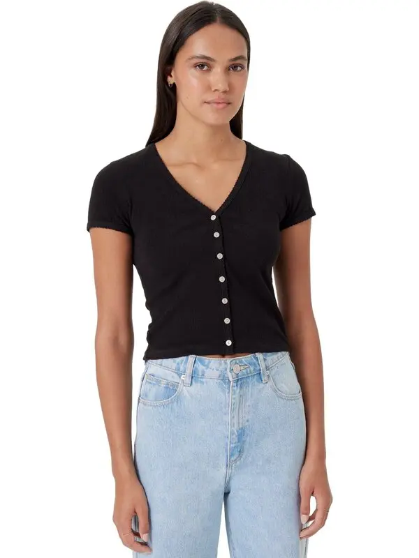 Goldie LeWinter Ellie Cropped Cardigan - Black