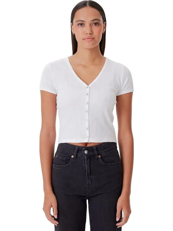 Goldie LeWinter Ellie Cropped Cardigan - White