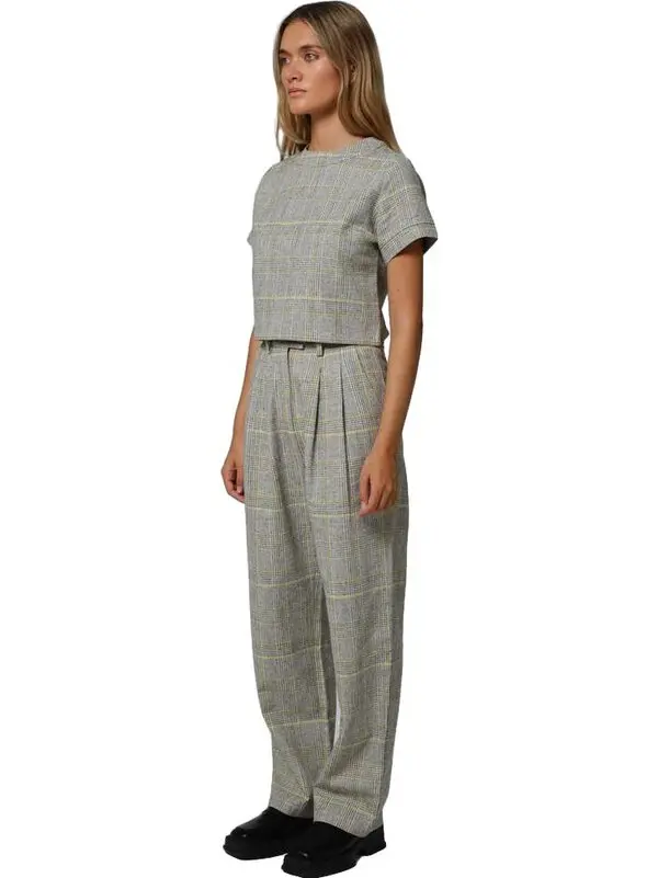 JUANA High Rise Trousers - Plaid