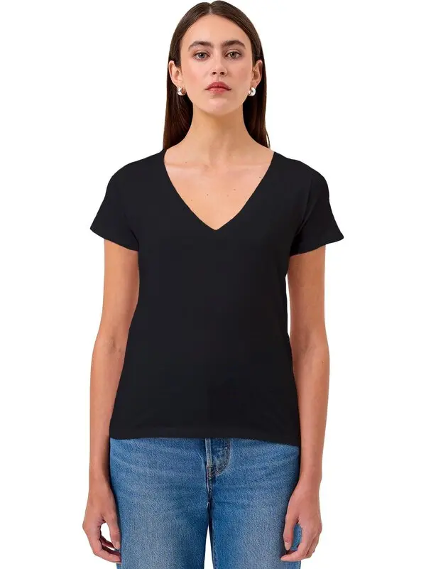 Goldie LeWinter Cleo V-neck Tee - Black