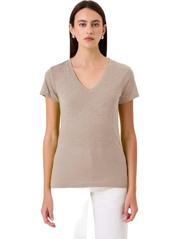 Goldie LeWinter Signature Slub V-neck T-shirt - String