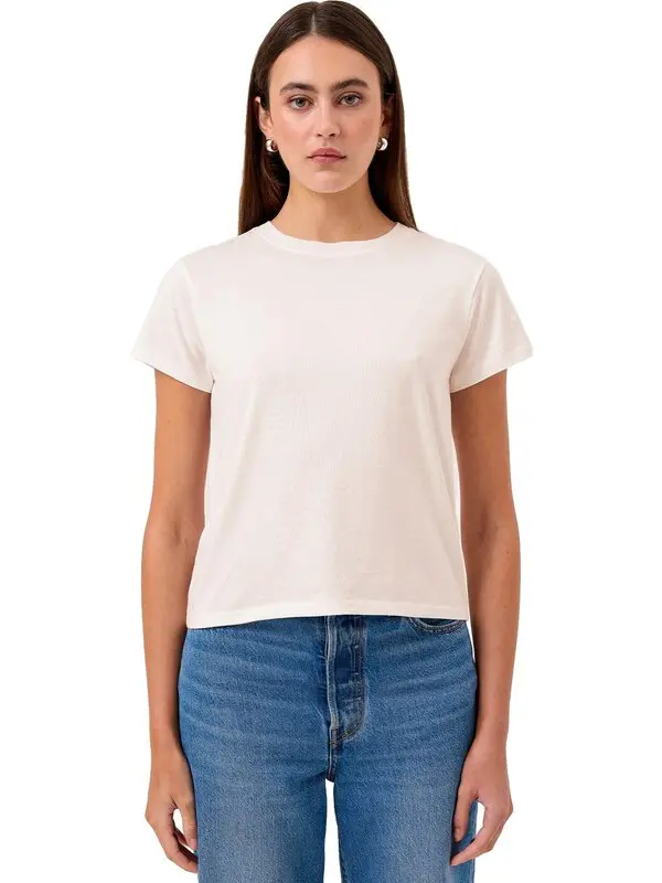 Goldie LeWinter Amore Tee In Peruvian Pima Cotton - White Sand
