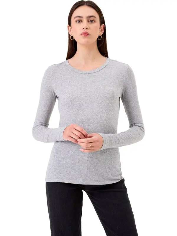 Goldie LeWinter Signature Slub Long Sleeve Tee - Gray Heather