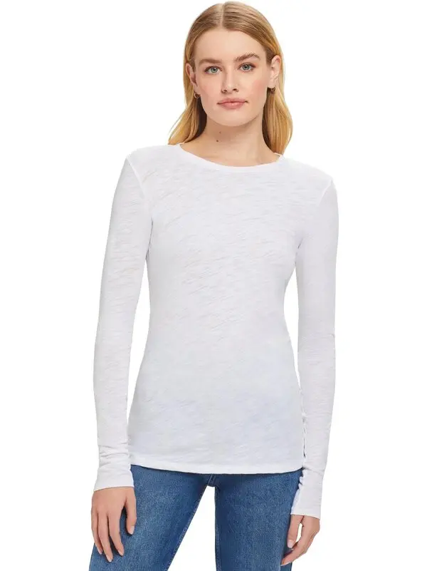 Goldie LeWinter Signature Slub Long Sleeve Tee - White