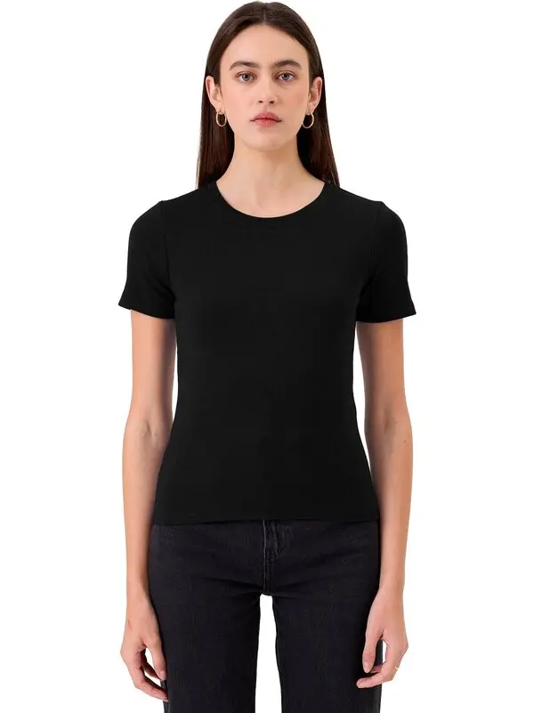 Goldie LeWinter Camille Ribbed Tee - Black
