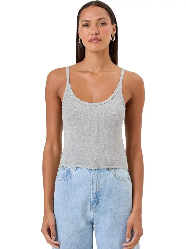 Goldie LeWinter Ellie Cropped Cami - Gray Heather