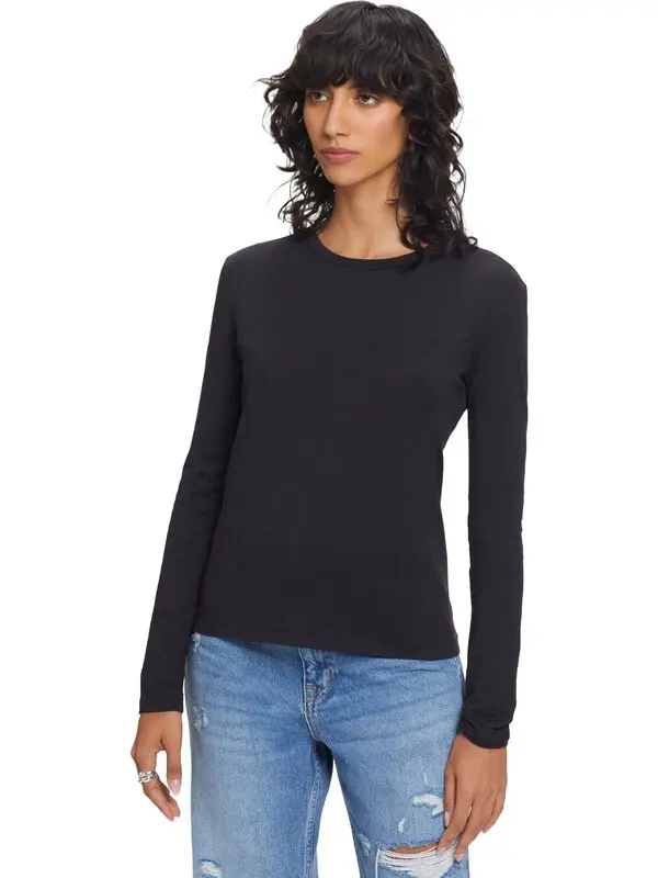 Goldie LeWinter Organic Pima Cotton Long Sleeve Tee - Black