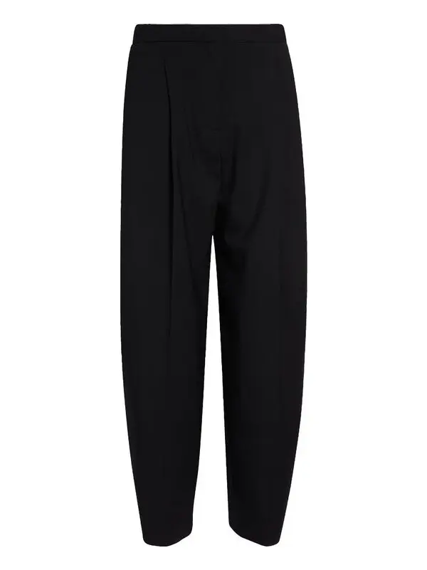 Alaïa Tailored Wool Stretch Gabardine Barrel Leg Pants - Noir Alaia