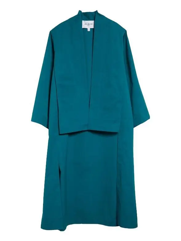 Alaïa Cotton Poplin Drop Tail Coat - Emeraude
