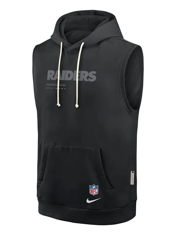 Nike Las Vegas Raiders Dri-fit Nfl Sleeveless Pullover Hoodie - Black