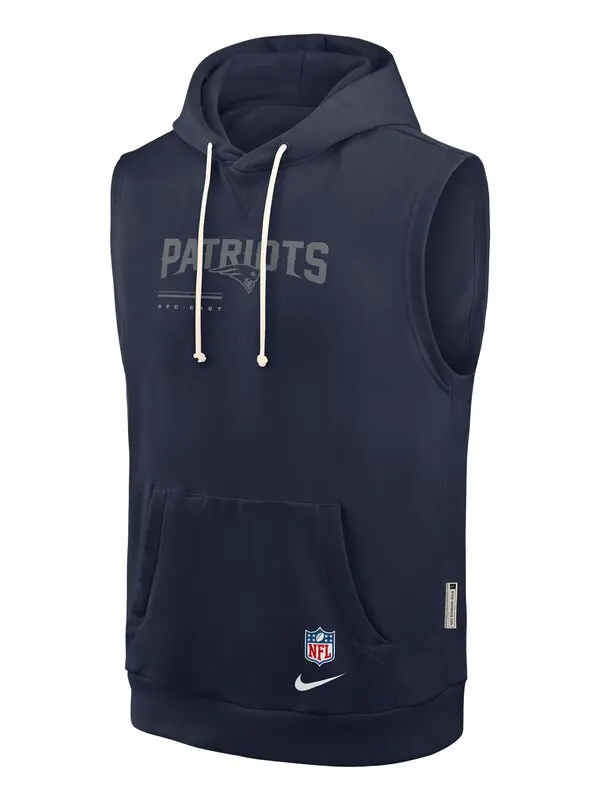 Nike New England Patriots Sleeveless Pullover Hoodie - Blue