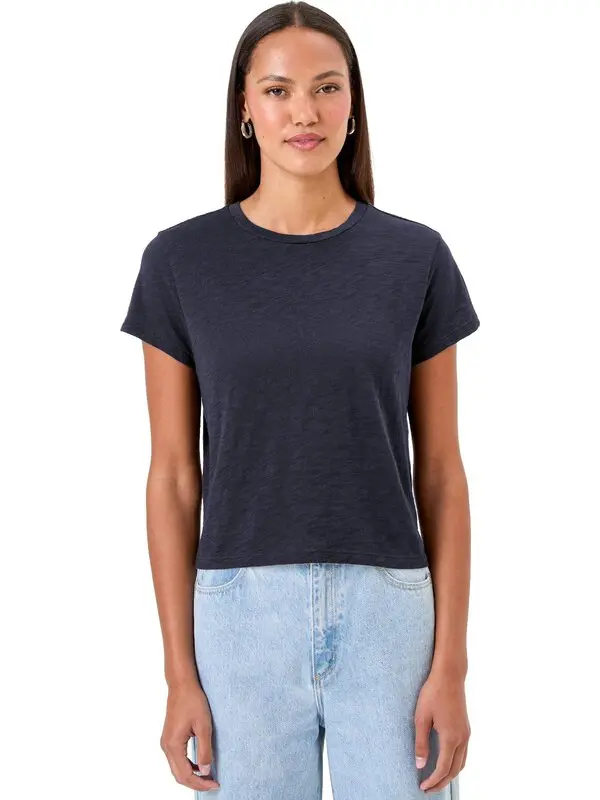 Goldie LeWinter Andie Tee Slub Jersey T-shirt - Navy