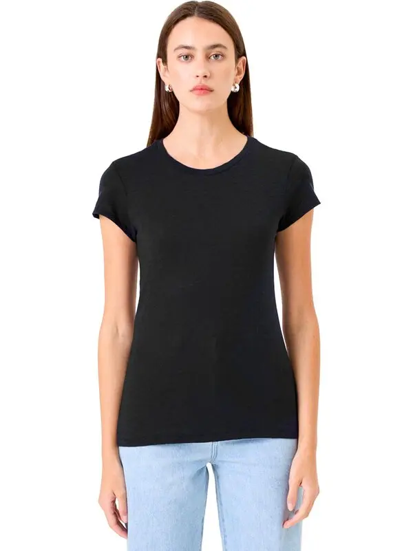 Goldie LeWinter Signature Slub Crewneck T-shirt - Black