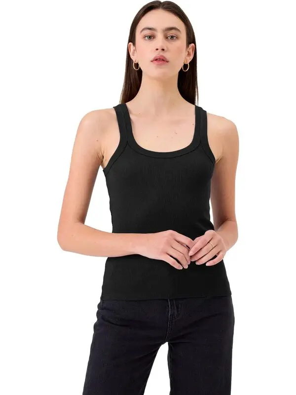Goldie LeWinter Angeline Ribbed Tank - Black