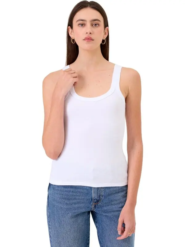 Goldie LeWinter Angeline Ribbed Tank - White